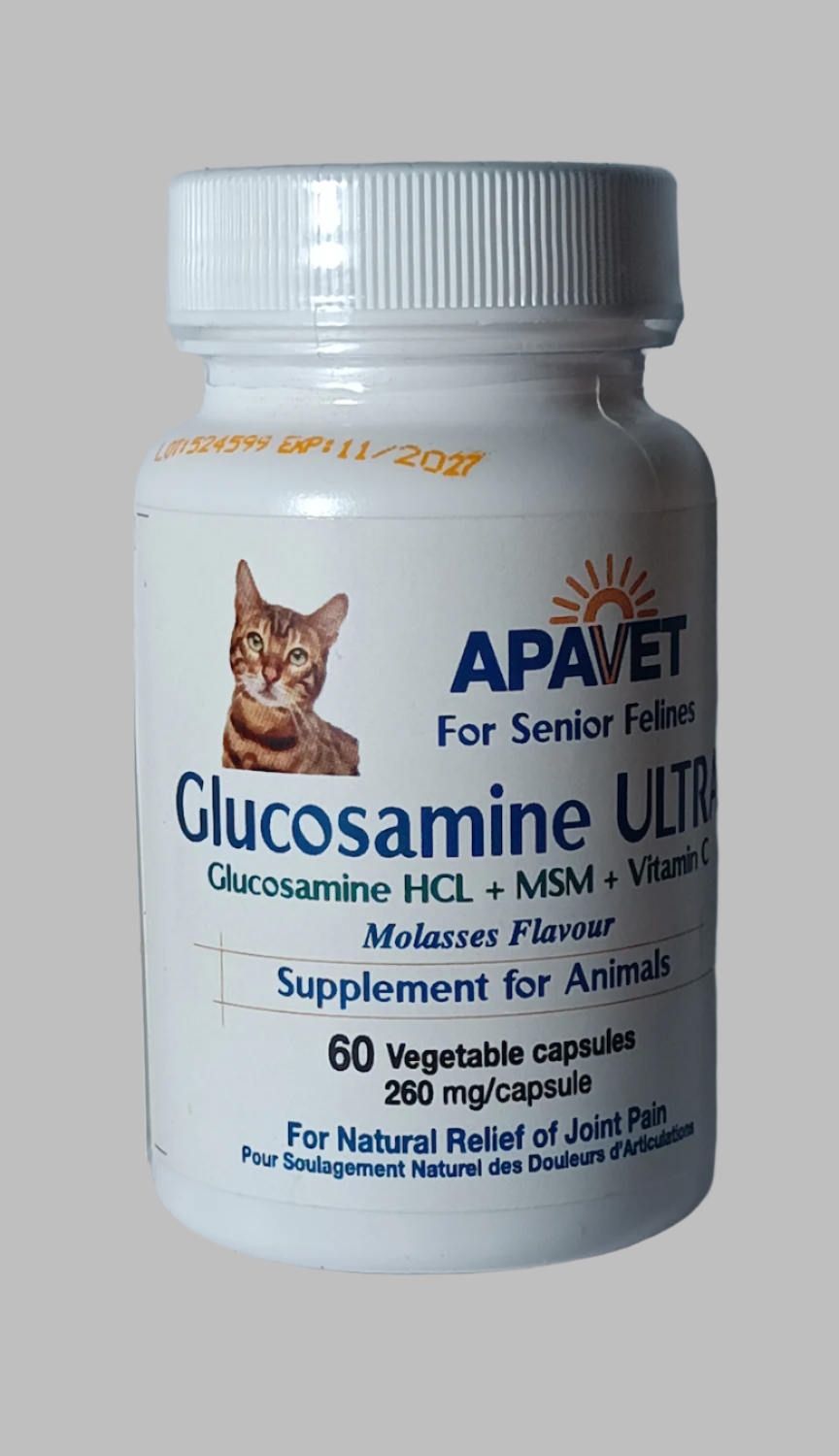 ApaVet Glucosamine Ultra Joint Supplement for Cats- 60 Capsules ...